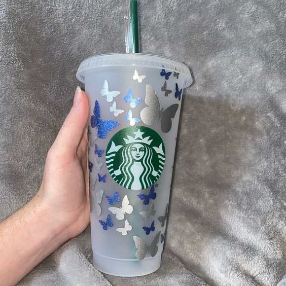 Starbucks | Dining | Customized Butterfly Starbucks Cold Cup | Poshmark